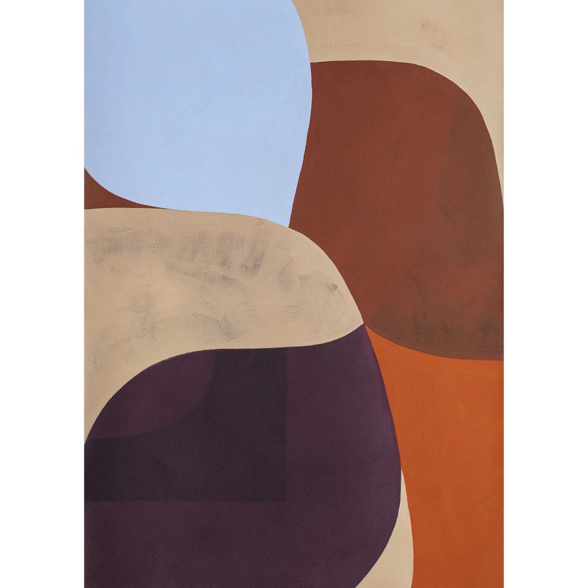Πόστερ, Painted Shapes 02, 30x40, Καφέ/Μπλε, Sustainable Paper, PAPER